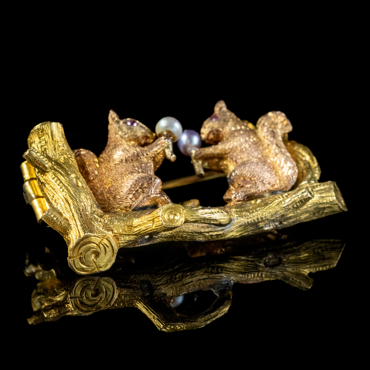 Antique Victorian Squirrel Brooch Pearl Acorns 18ct Gold – Antique ...