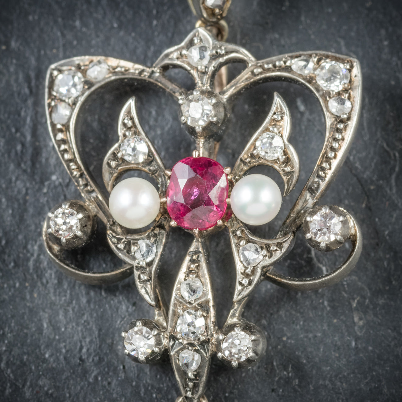 Antique Victorian Ruby Diamond Pendant Platinum Circa 1900 – Antique ...