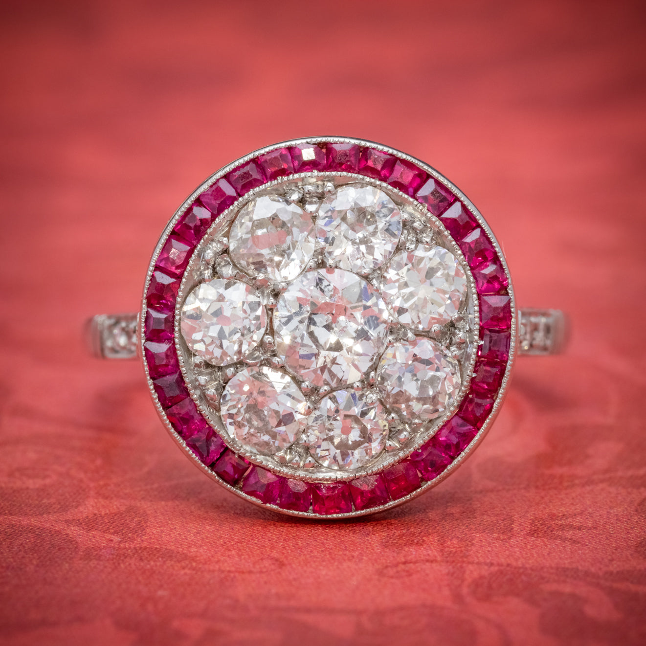 ART DECO RUBY DIAMOND RING PLATINUM 1.80CT OF DIAMOND CIRCA 1930 ...