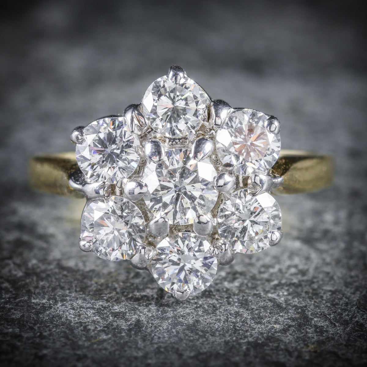 Diamond daisy ring yellow gold store