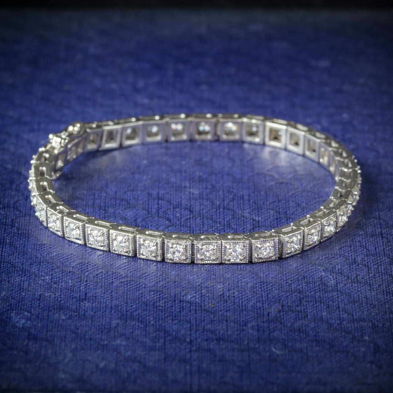 Diamond Line Bracelet 14ct White Gold – Antique Jewellery Online