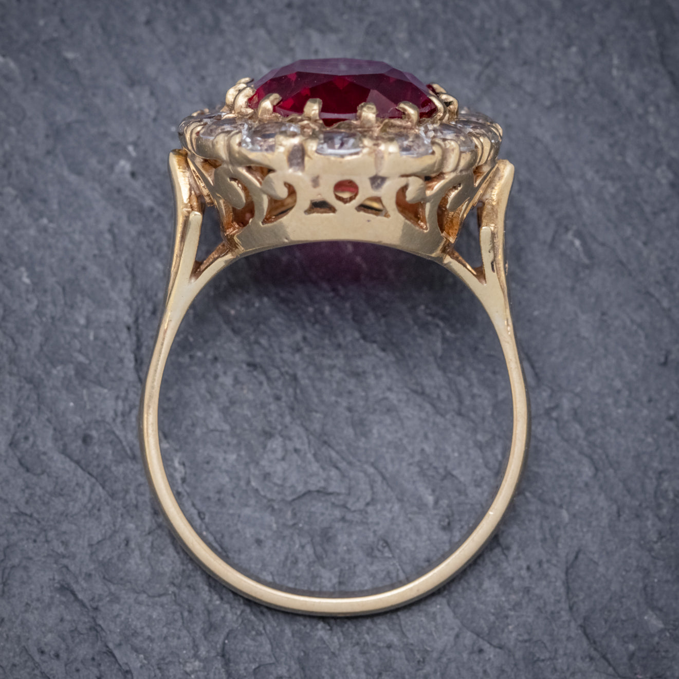 VINTAGE RUBY CLUSTER RING 9CT GOLD 6.5CT RUBY DATED 1971 – Antique ...