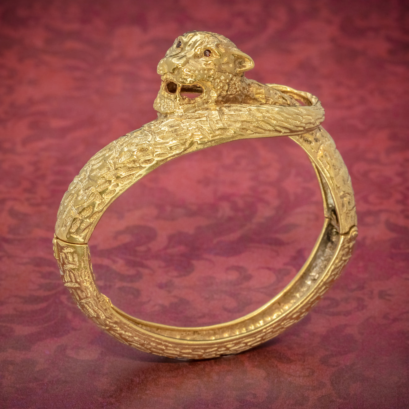 VINTAGE TIGER BANGLE 18CT GOLD ON SILVER CIRCA 1930 – Antique Jewellery ...