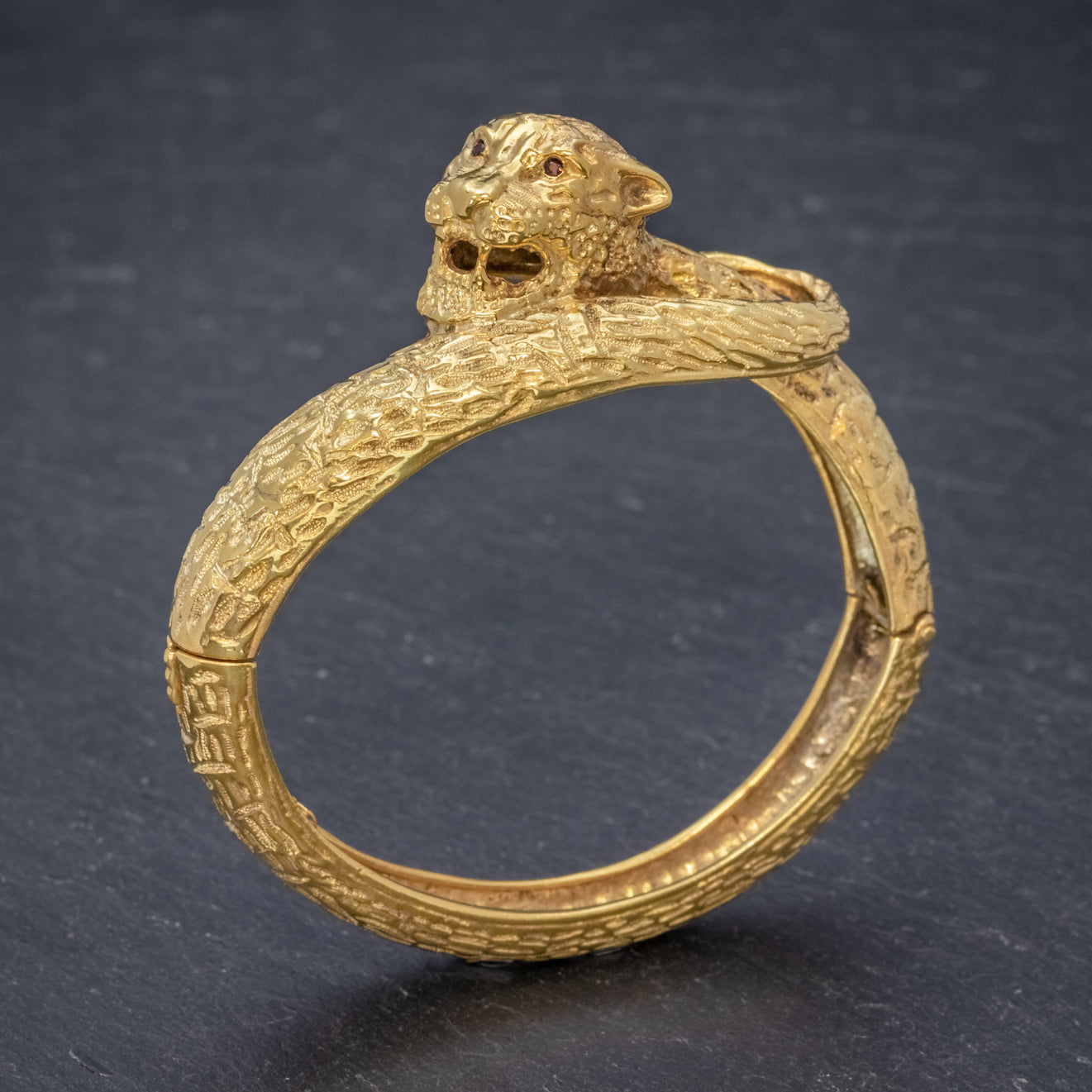 VINTAGE TIGER BANGLE 18CT GOLD ON SILVER CIRCA 1930 – Antique Jewellery ...