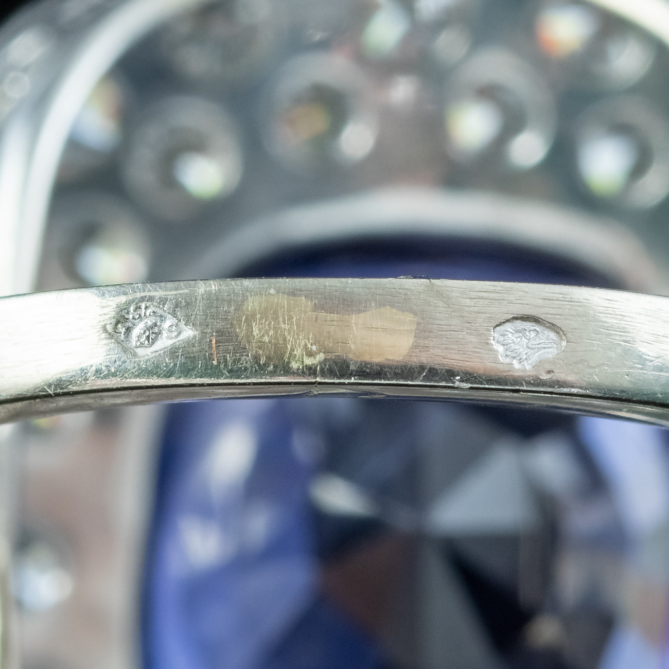 Vintage French Ceylon Sapphire Diamond Cocktail Ring 12.5ct Sapphire W ...