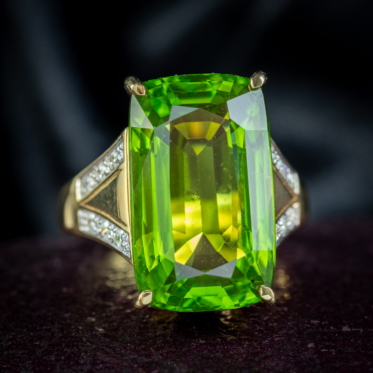 Vintage Peridot Diamond Cocktail Ring 16.5ct Peridot – Antique ...