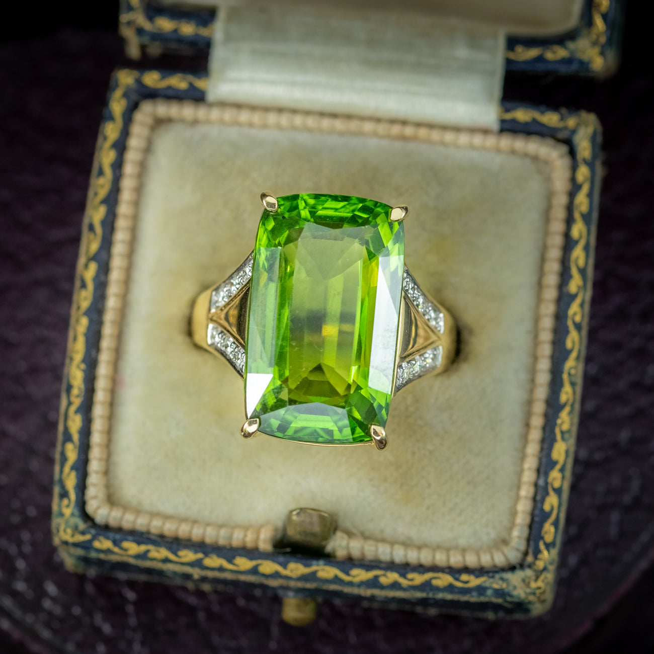 Vintage Peridot Diamond Cocktail Ring 16.5ct Peridot – Antique ...