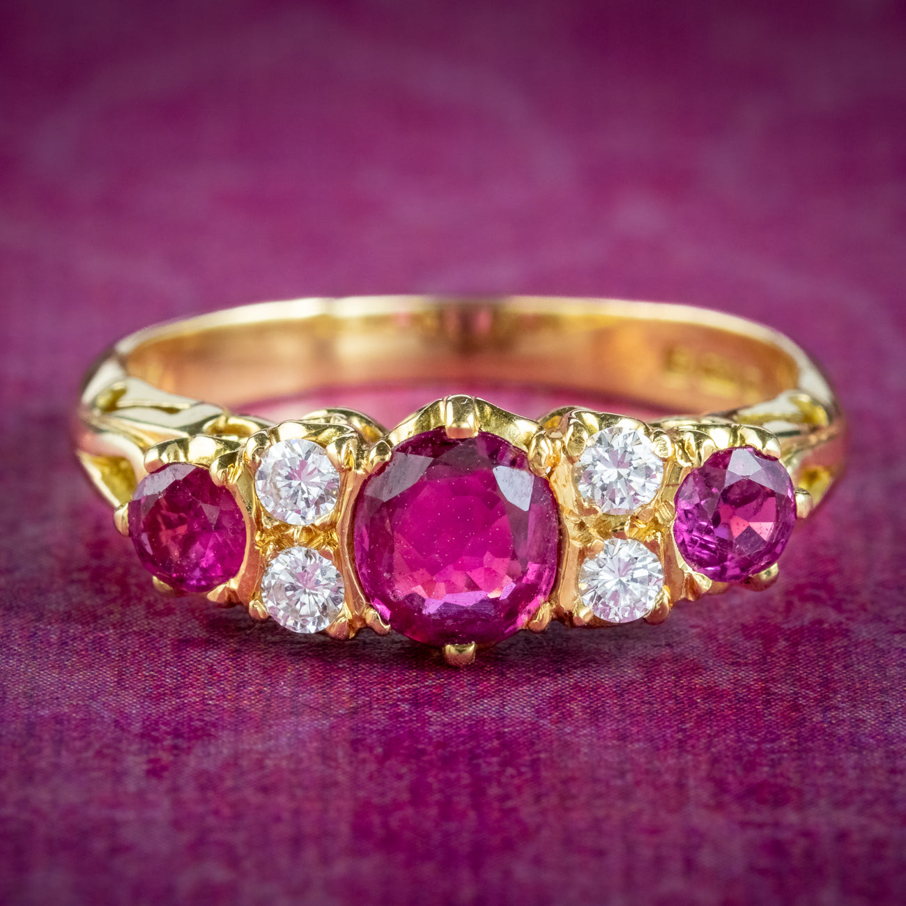 Vintage Ruby Diamond Ring 1.2ct Ruby Dated 1989 With Cert – Antique ...